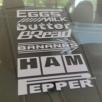 Car Sponsor Grocery List Decal / Car Decal,funny Sponsor Decal, Grocery ...