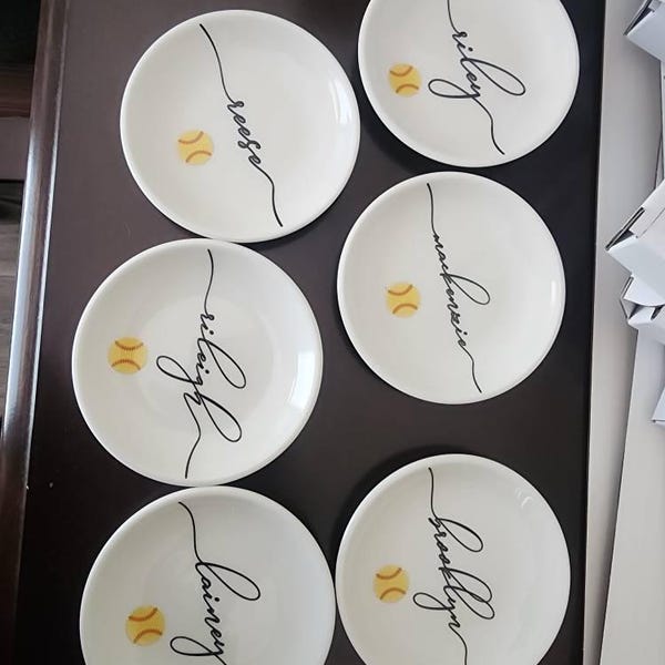 Softball Jewelry Dish, Softball Team Gift, Personalized Trinket Dish ...