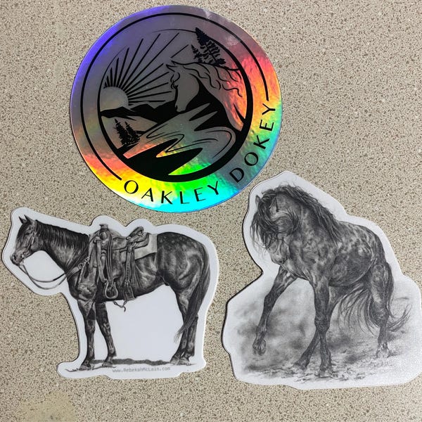 Cowboy Sticker | Western Sticker | Ranch Horse Art | Gift for the ...