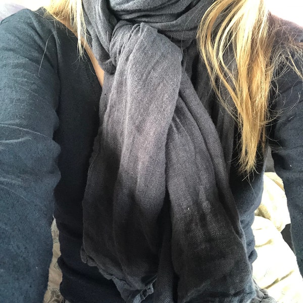 Washed Linen Summer Scarf. Softened Linen Scarves in 27 Colours. Hand ...