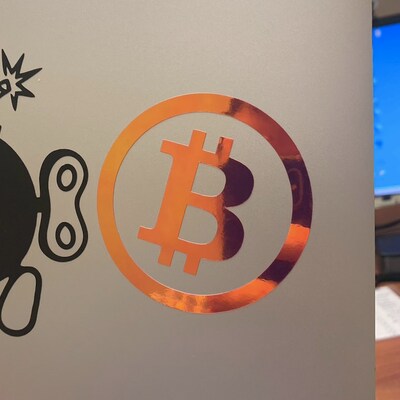 BTC Bitcoin Crypto Cryptocurrency Wallet Decal Holographic Bitcoin ...