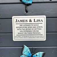 Funny Personalised Silver Home Bar Licence Sign, Metal Tin Sign/plaque ...