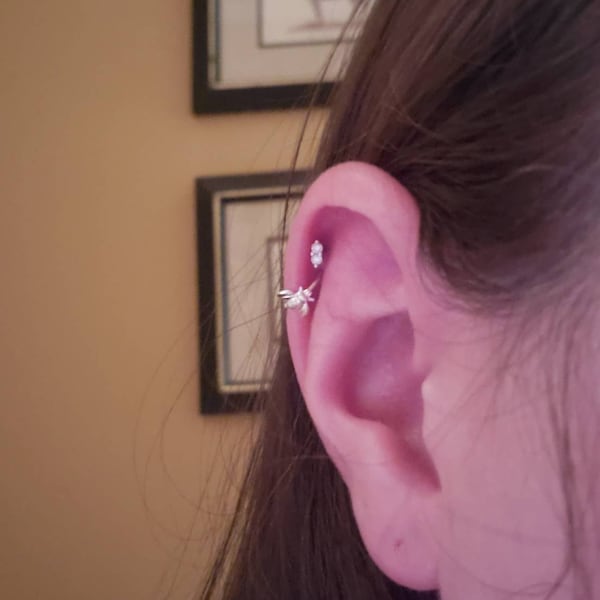 Silver Bee Cartilage Ring, Sterling Silver Cartilage Hoop, Small ...