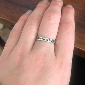 Scripture Ring, Cross Ring, Bible Verse Ring, Faith Ring, Philippians 4 ...