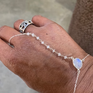 Silver Transparent Moonstone Handlet Hand Jewelry Sterling Silver ...