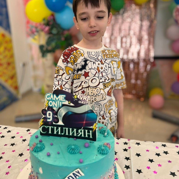 Printable Virtual Reality Cake Topper | VR Cake Topper | Game on Cake ...