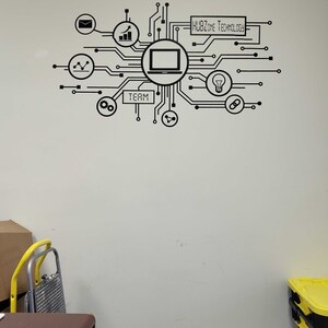 Circuit Board Wall Decal, Technology Vinyl Wall Art Decals, Company ...