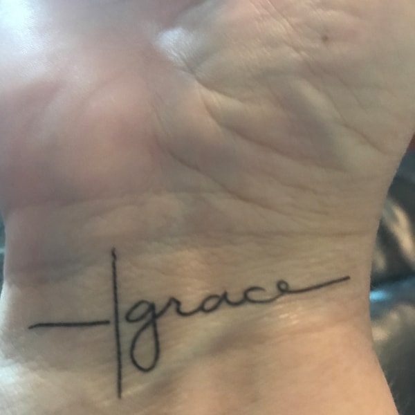 Grace Cross Temporary Tattoo / Religious Tattoo / Cross Tattoo - Etsy