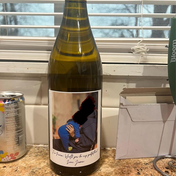 Custom Photo Wine Label - Newly Engaged Couple Wine Label, 21st ...