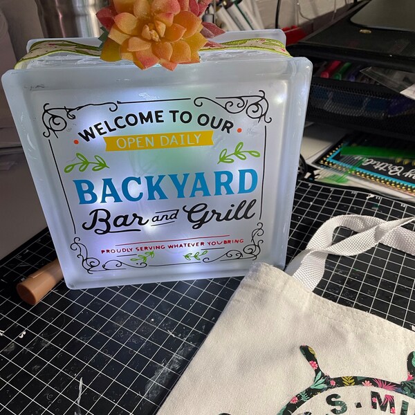 Glass Block SVG Bar Sign, Design Cut File Instant Download - Etsy