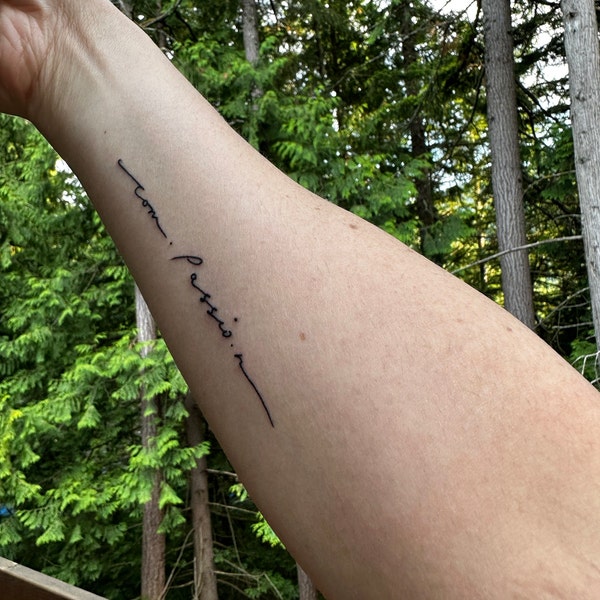 Beautiful Curly Cursive Handwriting Tattoo - Custom Heart Handwriting ...