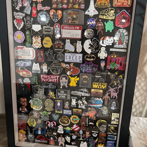 Pin Badge Display Metal-frame, Enamel Pin Display Box for Collector ...