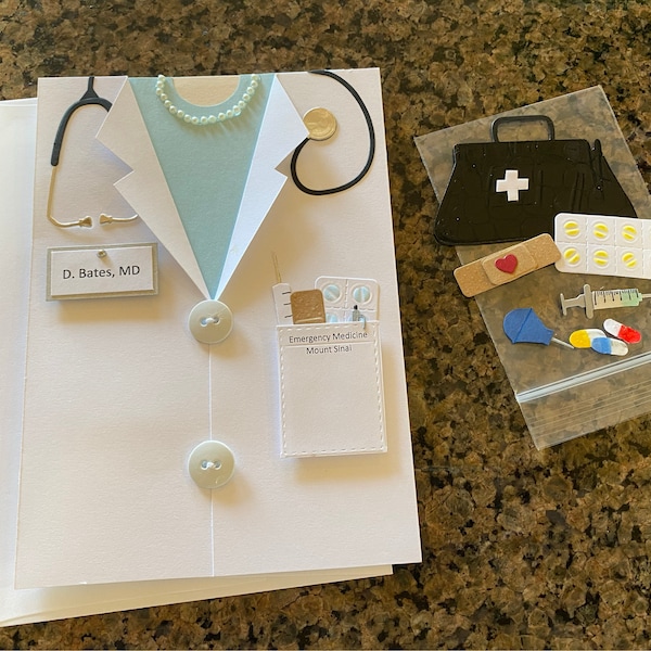 Handmade Doctor Card, Medical Card, Handmade Medical School Graduation ...
