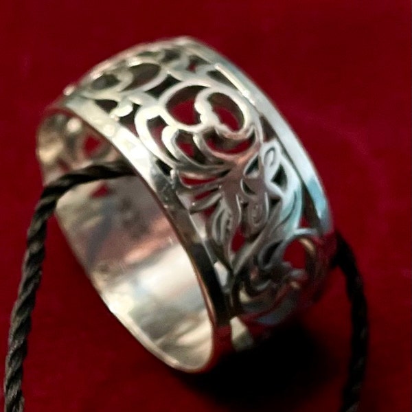 Norwegian Rosemaling Ring - 925 Sterling Silver- Folk Floral Filigree ...