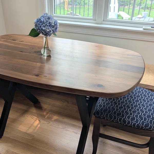 Live Edge Dining Table, Custom Solid Wood Rustic Kitchen Table, Handmade Rustic Wood Dinner ...