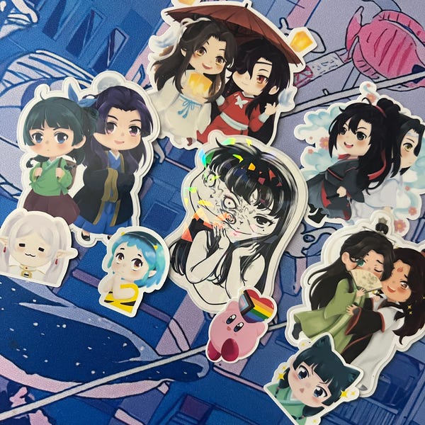 Sasamiya / BL / Cute Couples Sticker / Anime Stickers / Cute Chibi ...