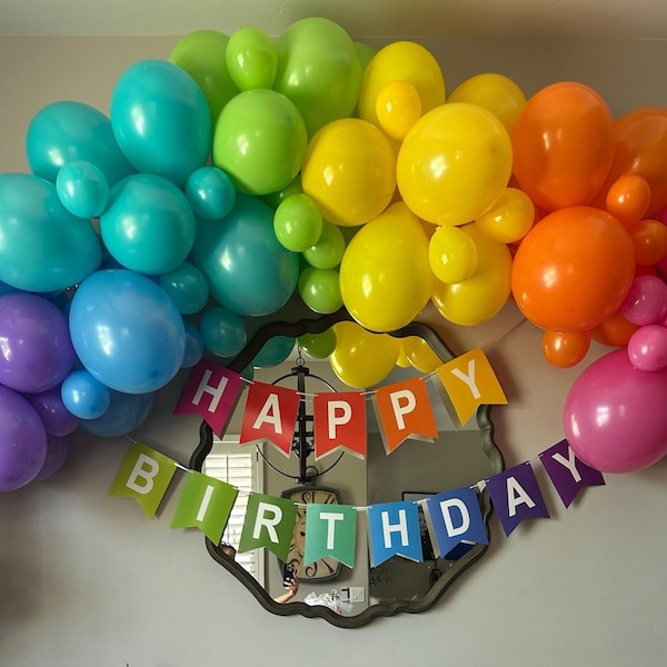 Rainbow Balloon Garland Kit | Rainbow Birthday Party | Rainbow Balloons ...