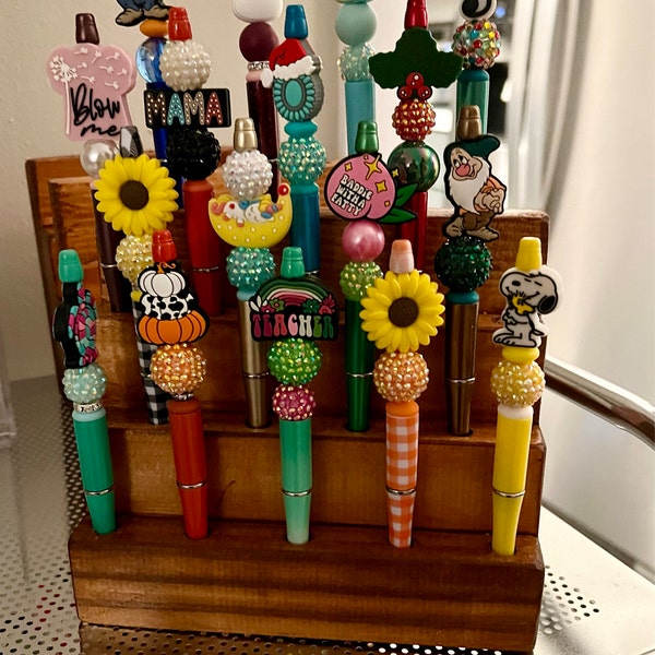 Pen Display, Pen Block, Beaded Pen Case, Stacked Display, Business ...