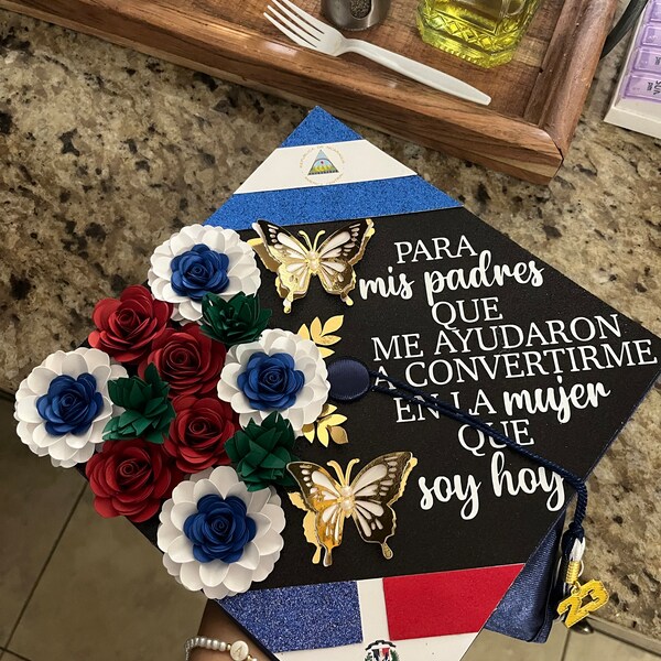 El Salvador and Mexico Grad Cap, First Generation Grad Cap, Custom Grad ...