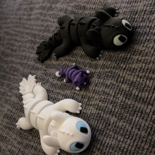 3D Printed Toothless and Light Fury Inspired Fidget Toy, Cute How to ...