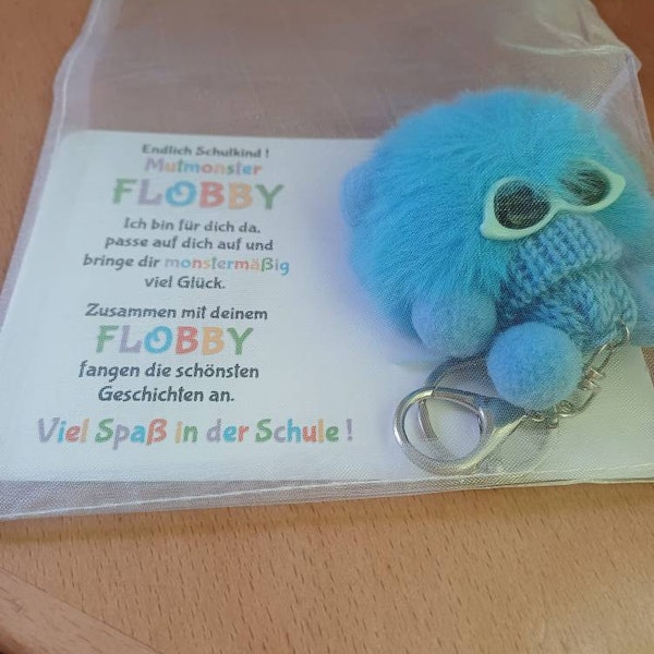 Mutmonster FLOBBY, Geschenk Einschulung, Glücksbringer, Mutmacher ...