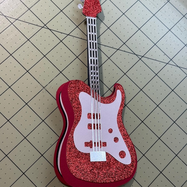 Electric Guitar Greeting Card Svg, Guitar Card Svg Cut File, Guitar ...