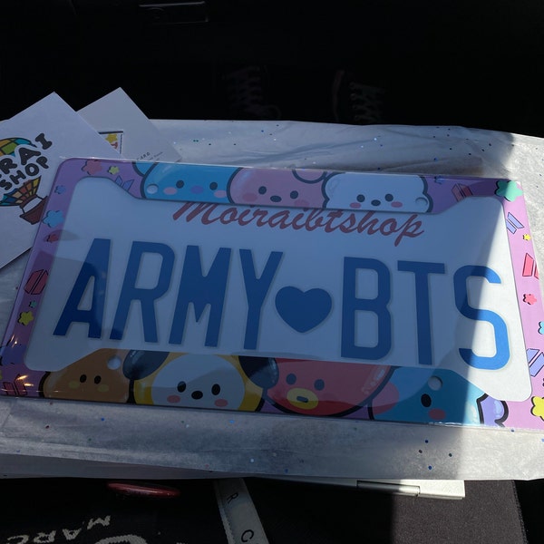 Custom Characters License Plate Frame BTS License Plate Frame / Cute ...