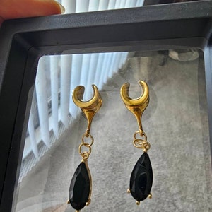 Black Rose Sword Plugs Gauges / 16g, 8g, 6g, 4g, 2g, 0g, 00g, 7/16, 1/2 ...