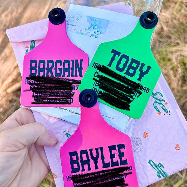 Custom Engraved Cattle Tags – Personalized Livestock Ear Tags for Cows ...