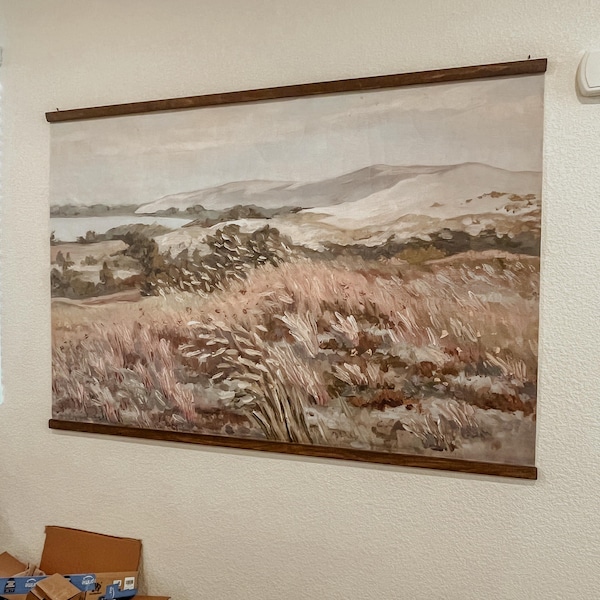 Oversized Pastel Landscape Tapestry: Large Canvas Wall Art | 566 - Etsy