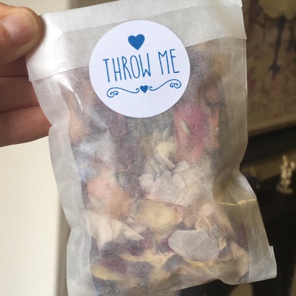 WEDDING STICKERS 35 X Throw Me Labels, Any Colour, Confetti, Toss Me ...