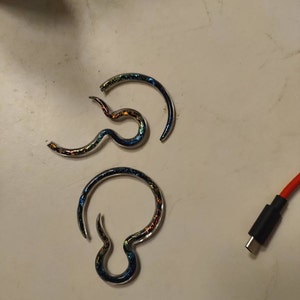 1 Pair 2 Pieces Solid Pink Pinchers Spirals Glass - Etsy