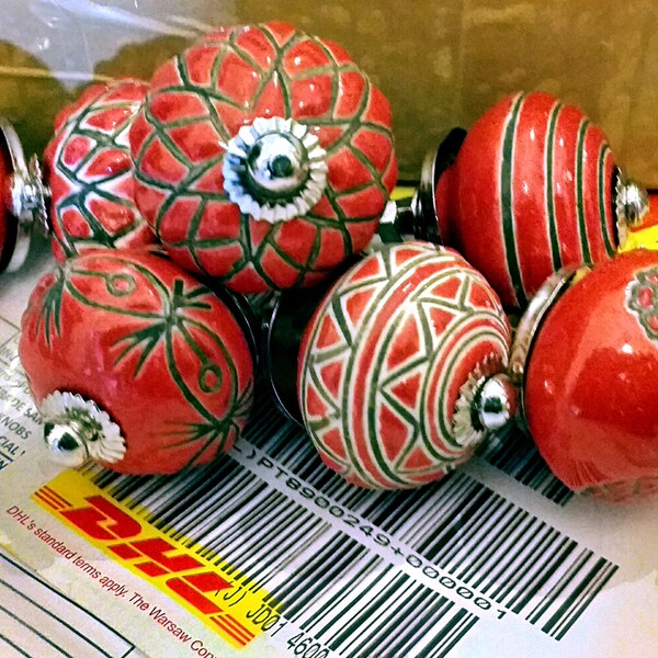 Hand Carved Ceramic Cabinet Knobs, Decorative Hardware - Etsy
