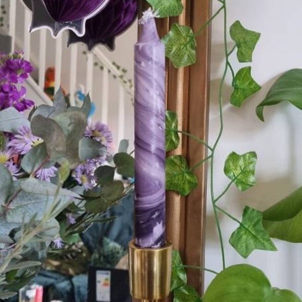 Marble Purple Dinner Candles,purple Taper Candles,candle Sticks,purple ...
