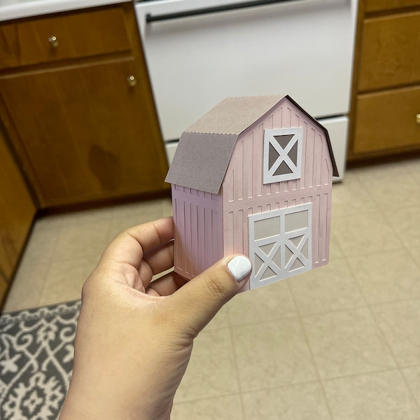 3D Barn Box Template | 3D Papercut SVG Box Cut File | Cricut Silhouette ...