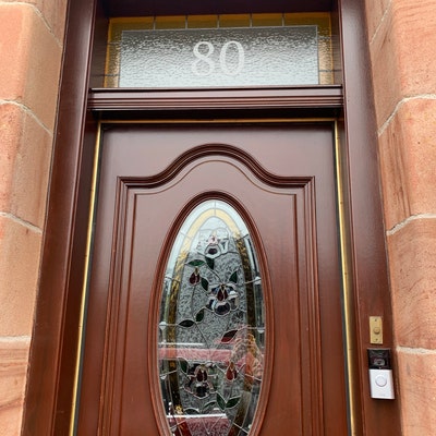 Frosted Fanlight Door Number, Etched Glass House Number, Victorian ...