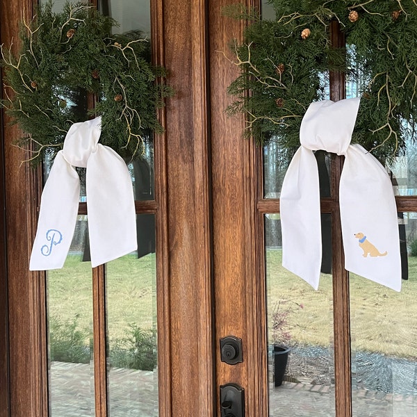 White Labrador Sash | Classic Embroidered Wreath Sash | Personalized ...