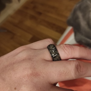 Blue Moon Authentic Lunar Meteorite Moon Dust Ring Black Tie | Etsy