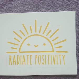 Radiate Positivity Smiling Sun Sticker - MacBook Stickers | Laptop ...