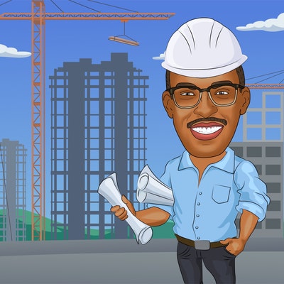 Civil Engineer Gift Custom Caricature Portrait From Your Photo / Civil ...