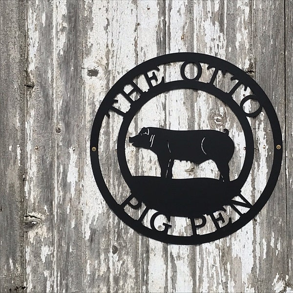 Pig Farm Sign Metal Pig Sign Personalized Farm Sign Barn Sign Ranch ...