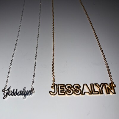 Tiny Name Necklace Dainty Name Charm Small Charm Necklace Children Name ...