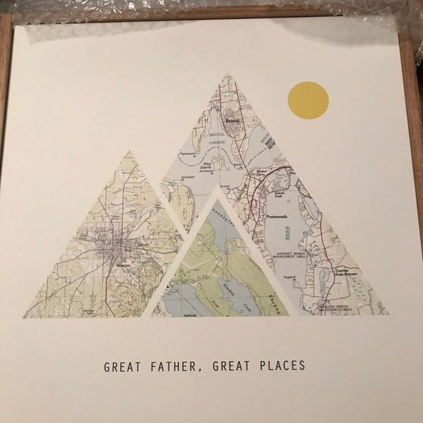 Custom Dad Birthday Gifts for Dad Travel Map Art Print | Mountain Map ...