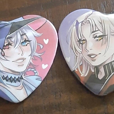 Sorcery Anime Inspired Heart Shaped Buttons - Etsy