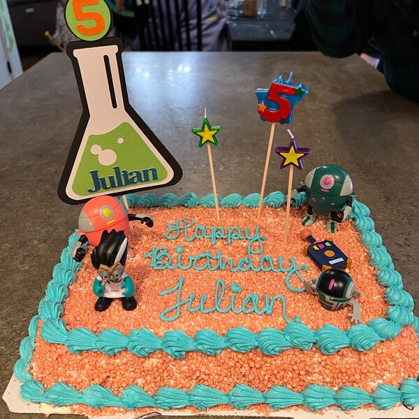 Personalized Science Birthday Cake Topper: Flask, Beaker, Test Tube - Etsy