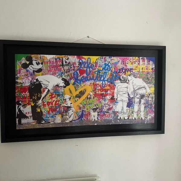 Dj Ape Street Art Banksy Canvas Print Monkey Graffiti Urban Modern Wall ...