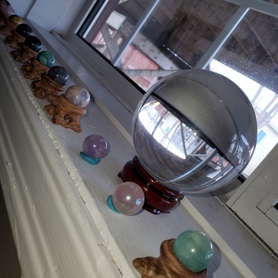 823g Natural Clear Orange Calcite Crystal Ball Gem Magic Ball - Etsy