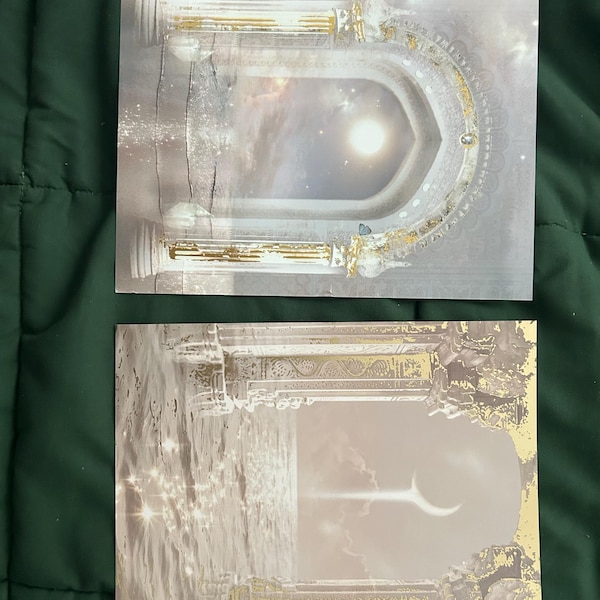 Luna & Soleil Portal Print Set 2 Pieces | Ethereal Luminous Art | Altar ...
