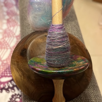 Natural Tip Tibetan Supported Spindle, Dyed Oak, Yarn Spindles, 31 ...