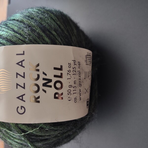 Gazzal Rock 'N' Roll, Knitting Yarn, Crochet Yarn, Shiny Wool Yarn ...